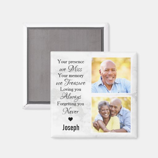 Funeral Remembrance Keepsake Memorial Photos Magnet | Zazzle