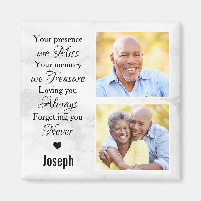 Funeral Remembrance Keepsake Memorial Photos Magnet | Zazzle