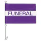 Funeral Royal Purple and White Text Template Car Flag | Zazzle