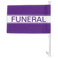 Funeral Royal Purple and White Text Template Car Flag | Zazzle