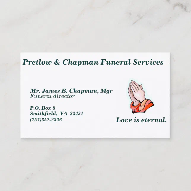 Funeral Services business card - C... - Customized | Zazzle