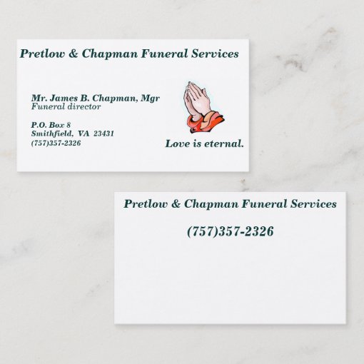 Funeral Services business card - C... - Customized | Zazzle