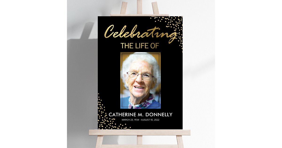 Funeral Sign | Celebration of Life Photo | Zazzle