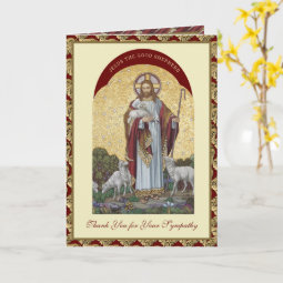 Funeral Sympathy Thank You Jesus Good Shepherd Card | Zazzle