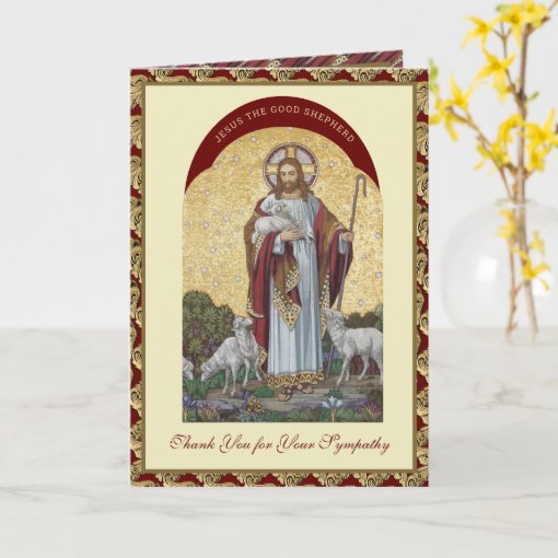 Funeral Sympathy Thank You Jesus Good Shepherd Card | Zazzle