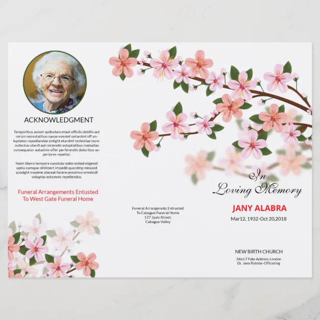 Funeral Template | Zazzle