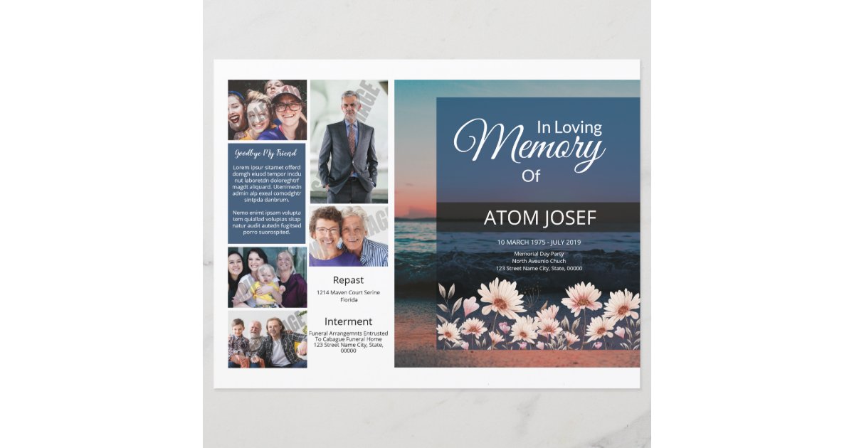 Funeral Template | Zazzle