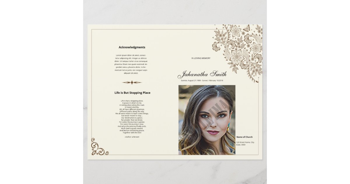 Funeral Template | Zazzle
