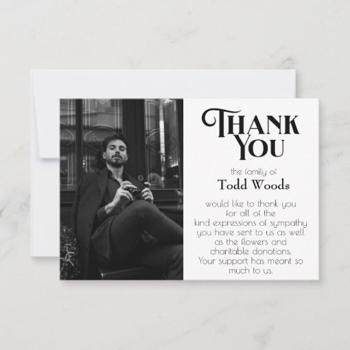 Funeral Thank You Card, Sympathy Thank You Note Card | Zazzle