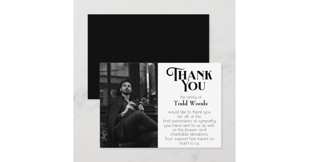 Funeral Thank You Card, Sympathy Thank You Note Card | Zazzle
