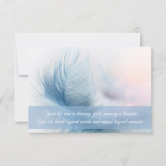 Funeral Thank You Cards | Feather | Zazzle