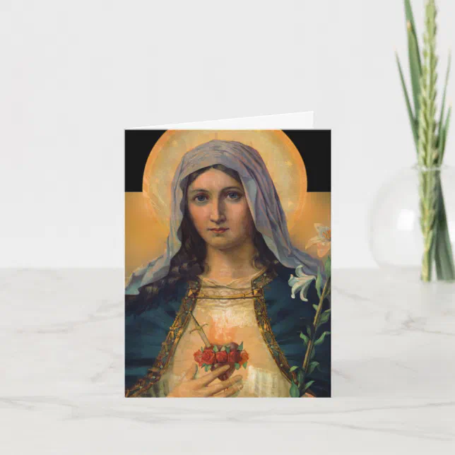 Funeral Thank You Cards | Immaculate Heart Mary 4 | Zazzle