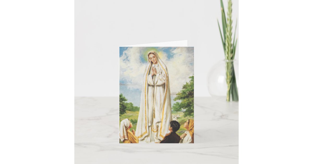 Funeral Thank You Cards | Our Lady of Fatima | Zazzle