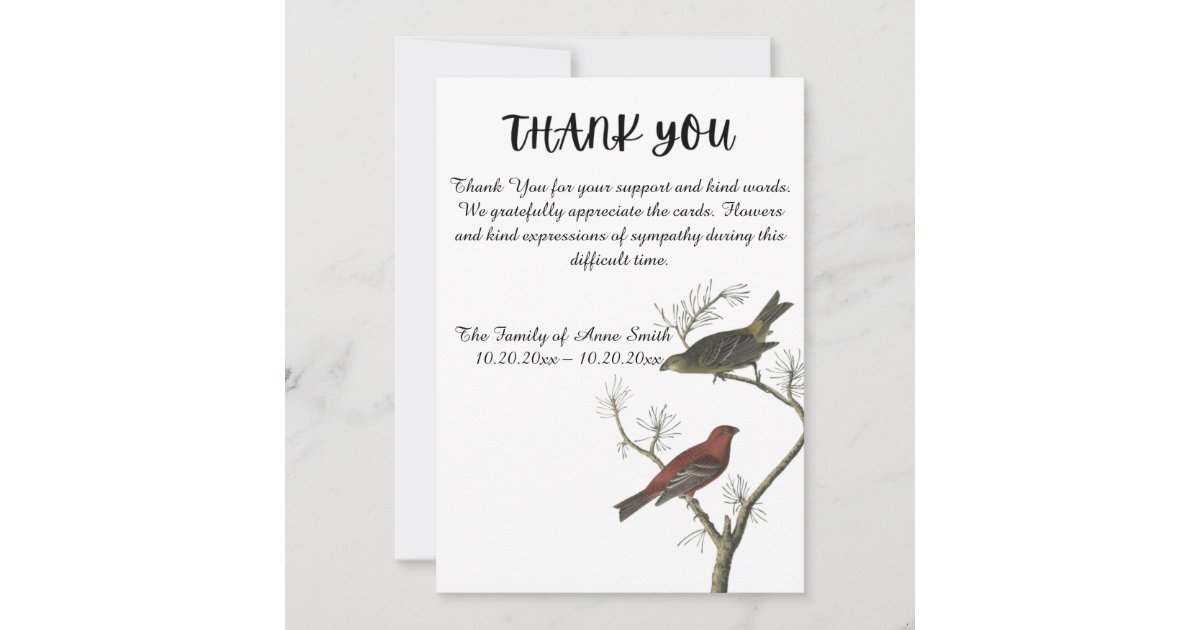 Funeral thank you note | Zazzle