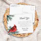 Funeral Thank You Red Cardinal Bird Evergreen Postcard | Zazzle