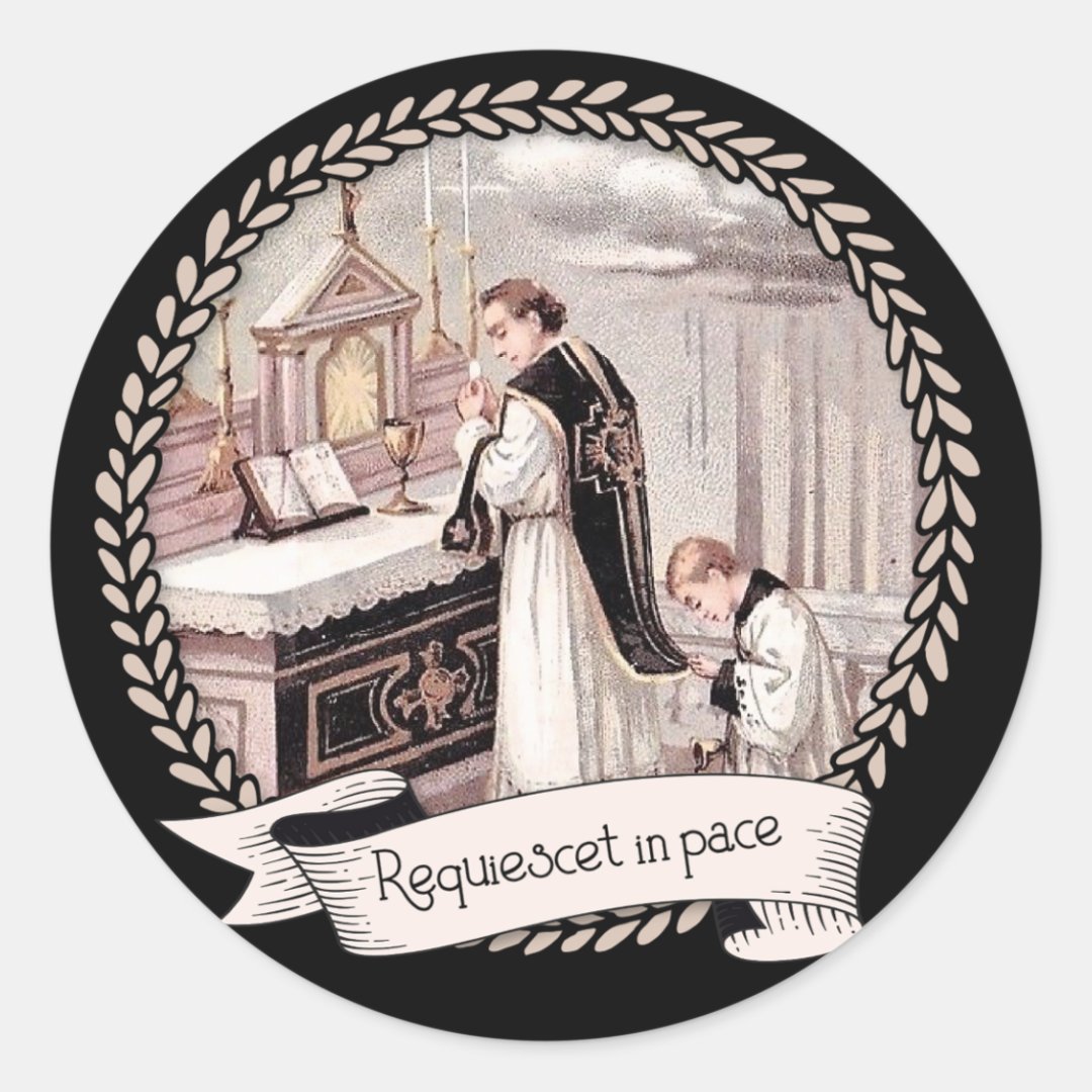 Funeral Traditional Latin Mass Catholic Classic Round Sticker | Zazzle