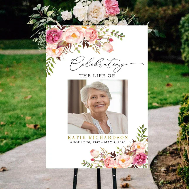 Funeral Welcome Sign Celebration of Life Poster | Zazzle