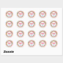 Funfetti Thank You Favor Classic Round Sticker | Zazzle