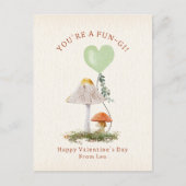 Fungi Pun Mushroom Classroom Valentine Postcard | Zazzle