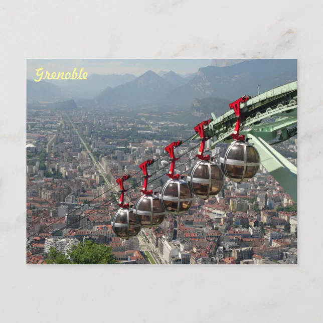 Funicular Over Grenoble, France. Postcard | Zazzle