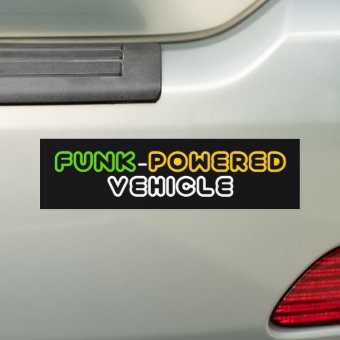 Funk Powered Vehicle Bumper Sticker | Zazzle
