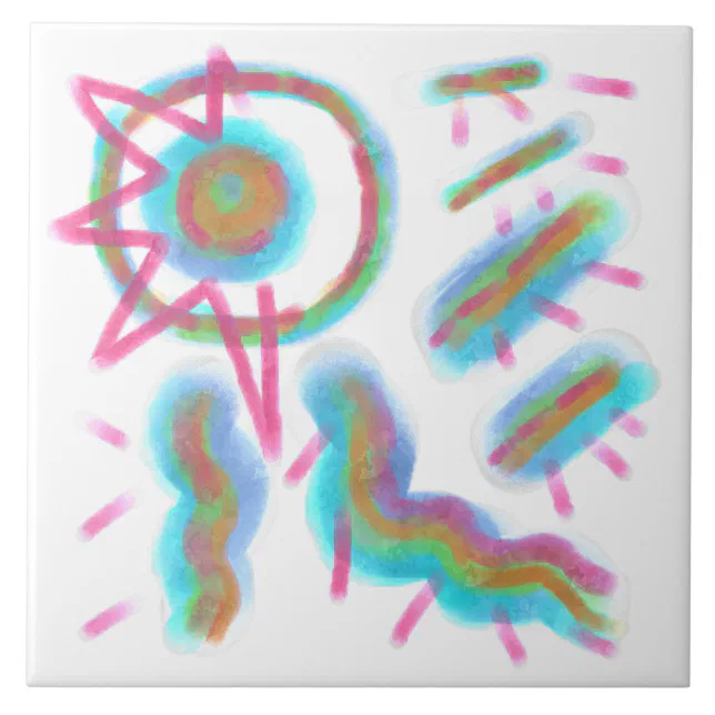 Funky Abstract Art Ceramic Tile | Zazzle