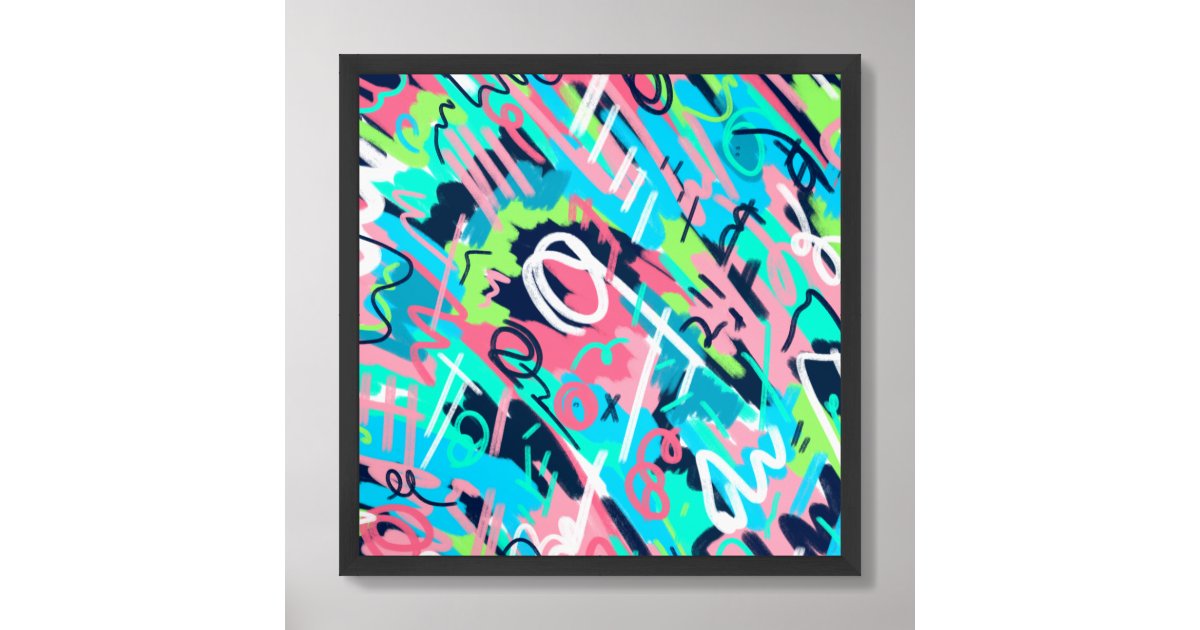 Funky Abstract Art Framed Art | Zazzle
