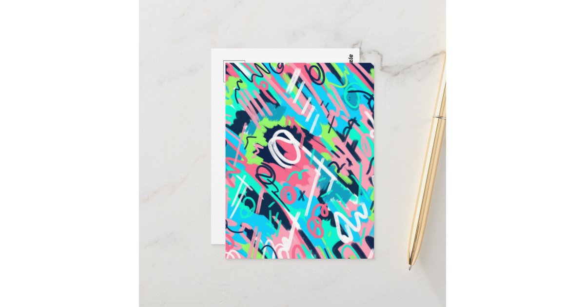 Funky Abstract Art Postcard | Zazzle