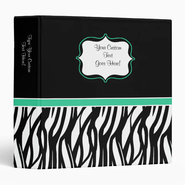 Funky Aqua Zebra Binder | Zazzle