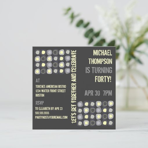 Funky Blocks Adult Birthday Party Invitation | Zazzle