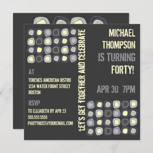 Funky Blocks Adult Birthday Party Invitation | Zazzle