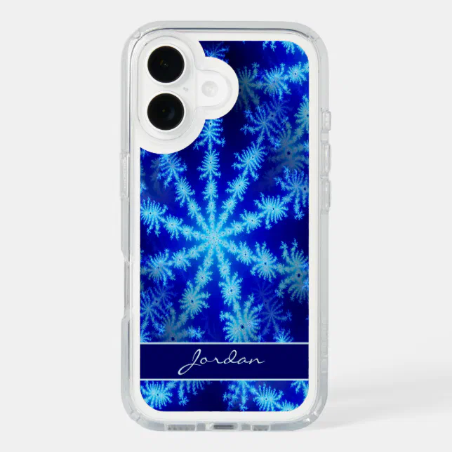 Funky Blue Starburst Fractal Psychedelic Name Speck iPhone Case | Zazzle