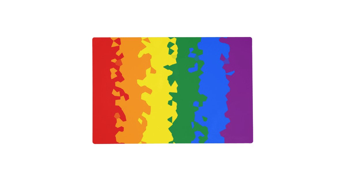 Funky Boho Abstract Gay Rainbow Mosaic Pride Flag Placemat | Zazzle