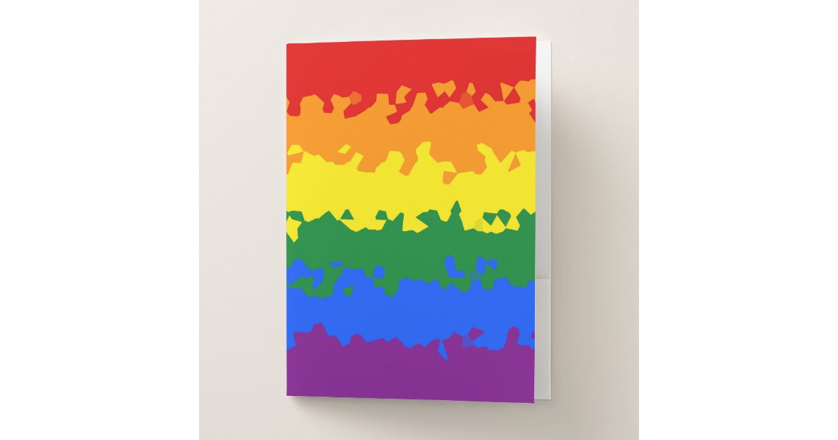 Funky Boho Abstract Gay Rainbow Mosaic Pride Flag Pocket Folder | Zazzle