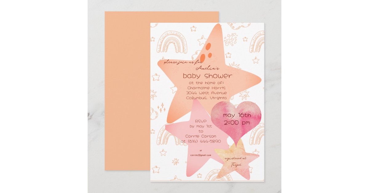 Funky Boho Rainbow Weather Baby Shower Invitation | Zazzle