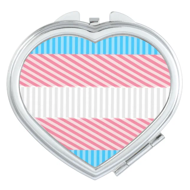 Funky Boho Stripe Abstract Transgender Pride Flag Compact Mirror | Zazzle