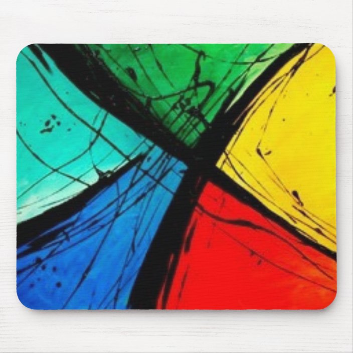 Funky Bright Abstract Art Painting Mouse Pad | Zazzle.com