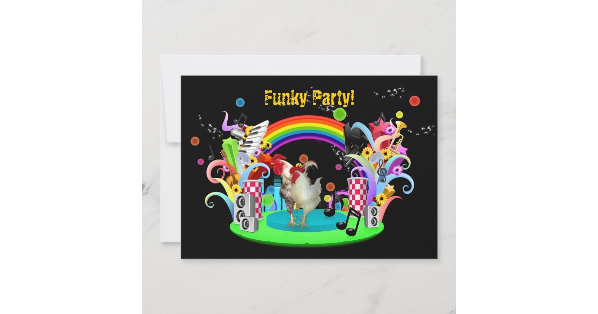 Funky Chicken Party invitation | Zazzle