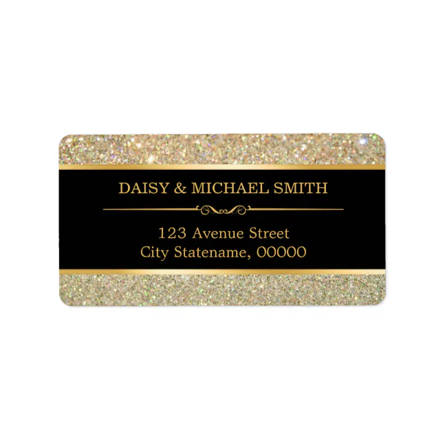 Funky Classy Gold Glitter Sparkles Label | Zazzle