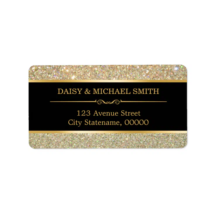 Funky Classy Gold Glitter Sparkles Label | Zazzle