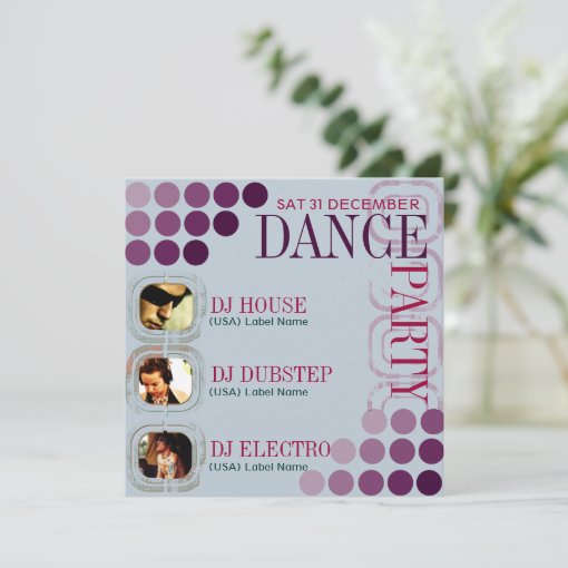 Funky Club DJ Dance Party w/ Photos Invitations | Zazzle