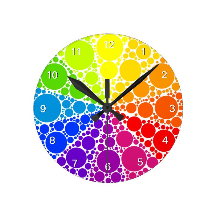 Funky Color Wheel Round Clock | Zazzle.com