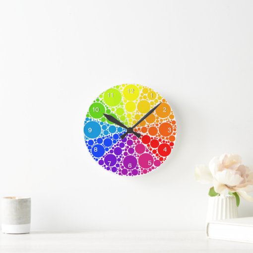 Funky Color Wheel Round Clock | Zazzle