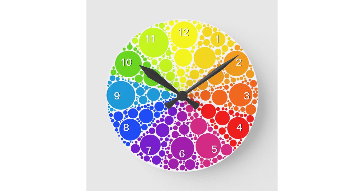 Funky Color Wheel Round Clock | Zazzle