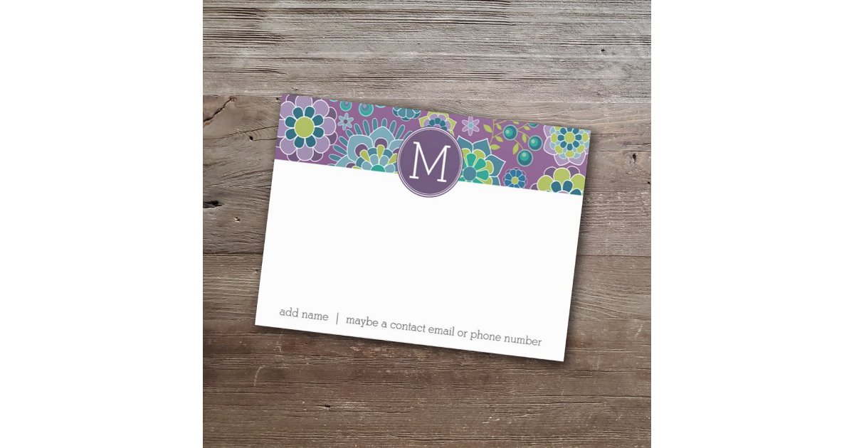 Funky Colorful Floral Pattern Custom Monogram Post-it Notes | Zazzle
