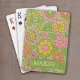 Funky Colorful Pastel Floral Pattern - Monogram Poker Cards | Zazzle