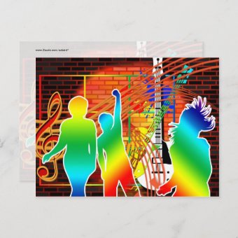 Funky Cool Music Dance Pop Art Design Postcard | Zazzle