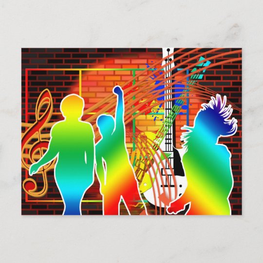 Funky Cool Music Dance Pop Art Design Postcard | Zazzle.com
