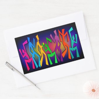 Funky Dancers Rectangular Sticker | Zazzle