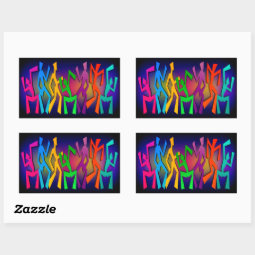 Funky Dancers Rectangular Sticker | Zazzle